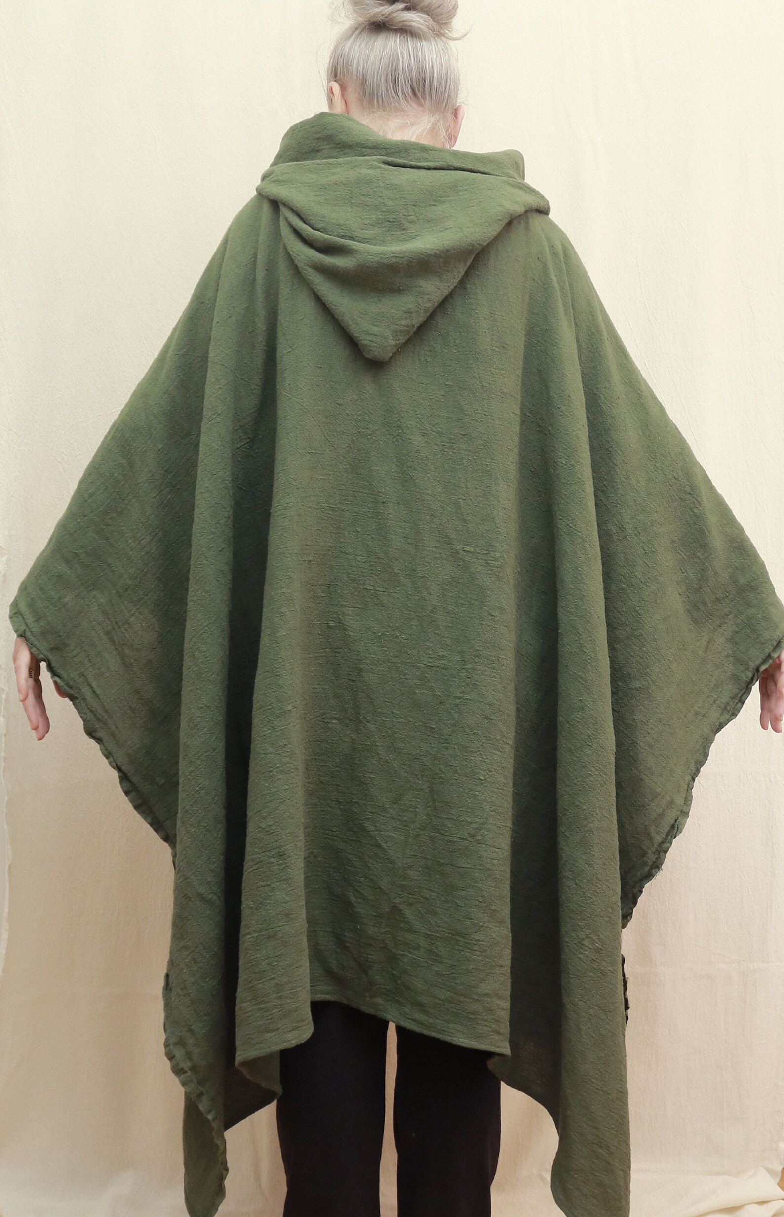 Viking Cosplay/hobbit Cloak/poncho With Hood/hemp - Etsy