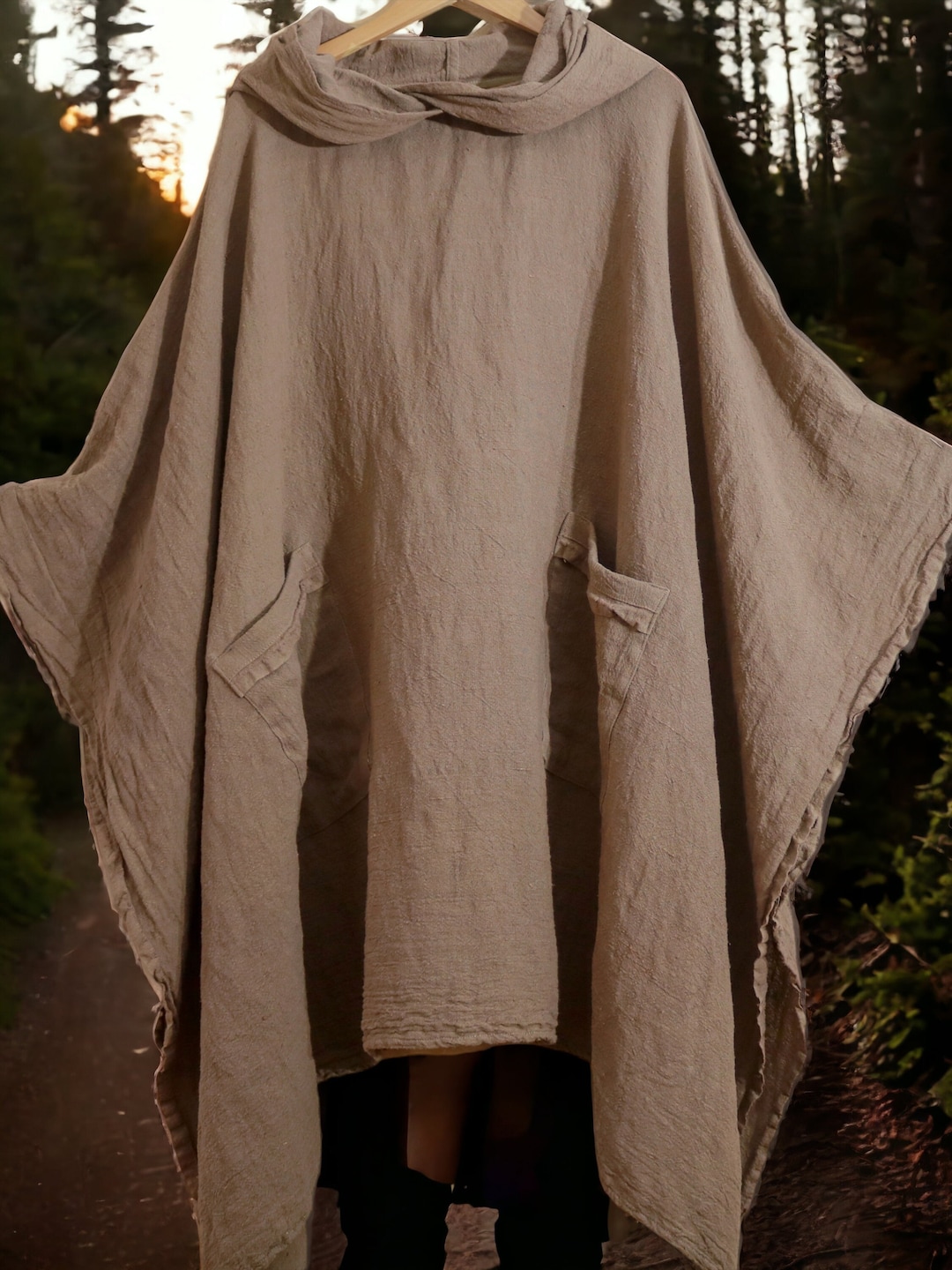 Viking Cloak/poncho With Hood/hemp Cape/christmas Gift/medieval Cloak ...