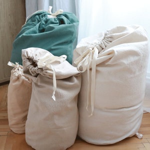 Big Cotton Laundry Bag. Prewashed Cotton Laundry Bag. Storage Bag for ...