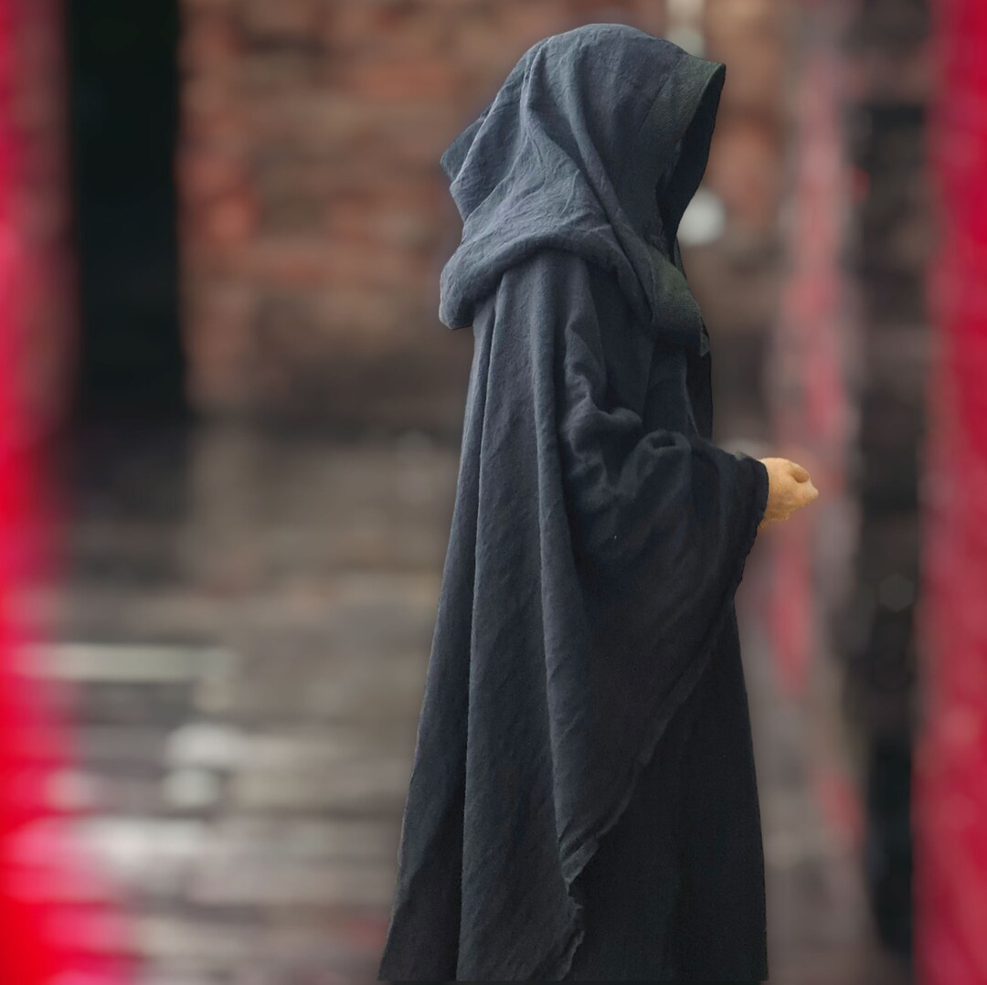 Handmade Hemp Hooded Poncho: Medieval Cosplay Cloak - Etsy
