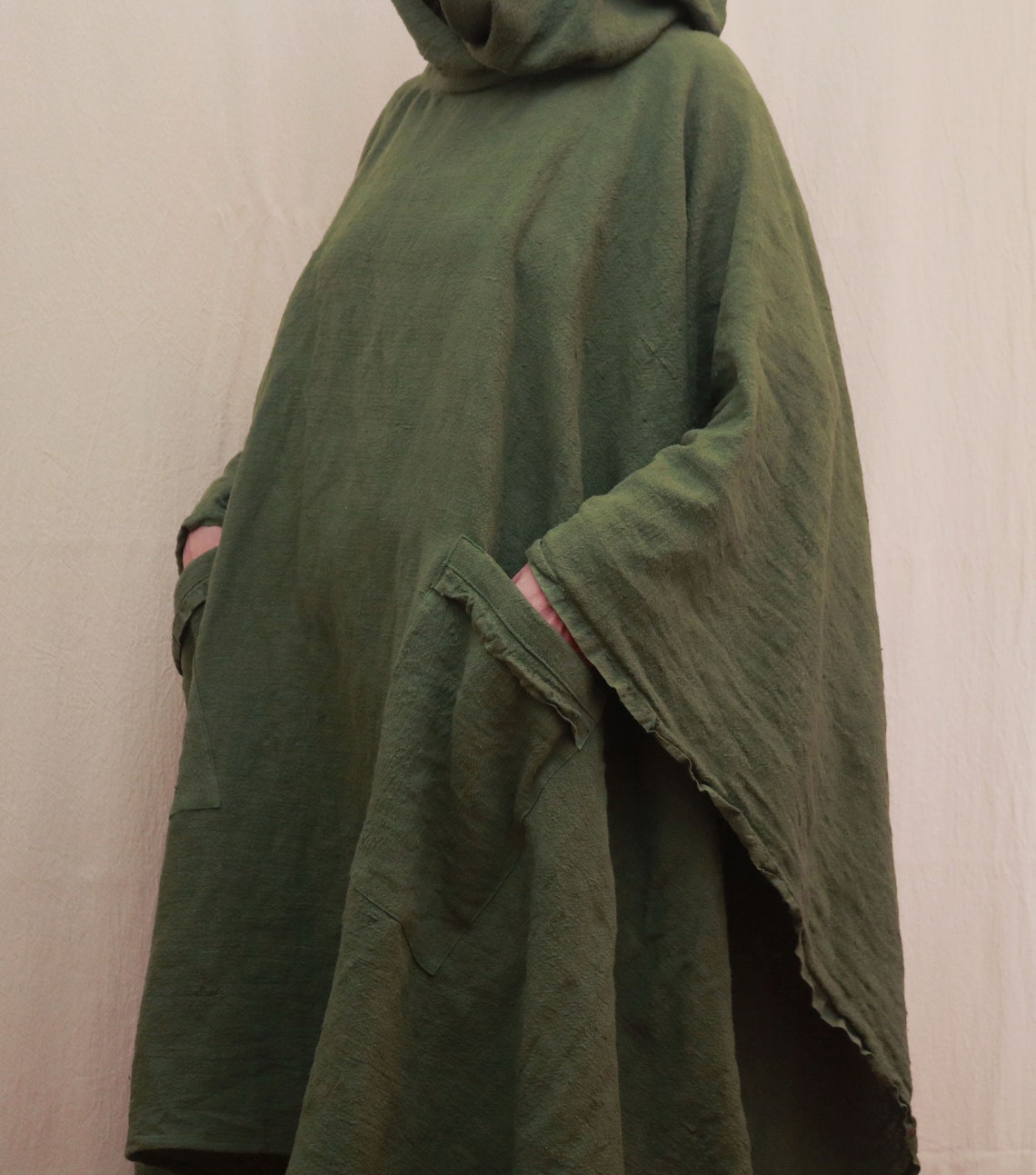 Viking Cosplay/hobbit Cloak/poncho With Hood/hemp - Etsy
