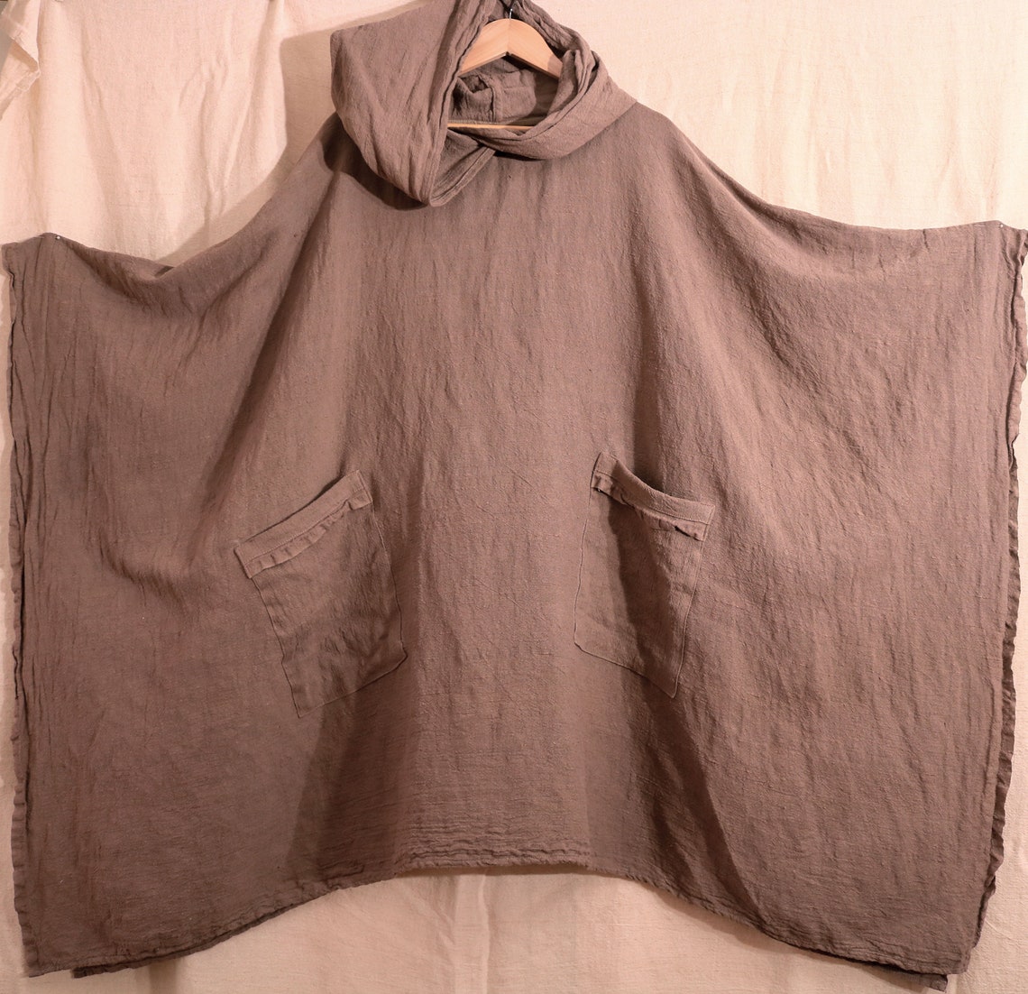 Viking Cosplay/hobbit Cloak/poncho With Hood/hemp - Etsy