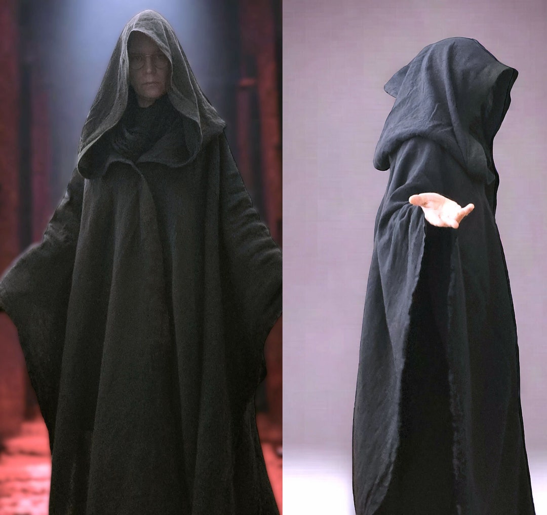 Medieval Cape /hooded Poncho/hooded Cape/hemp Cape/black Mantle 150 Cm ...