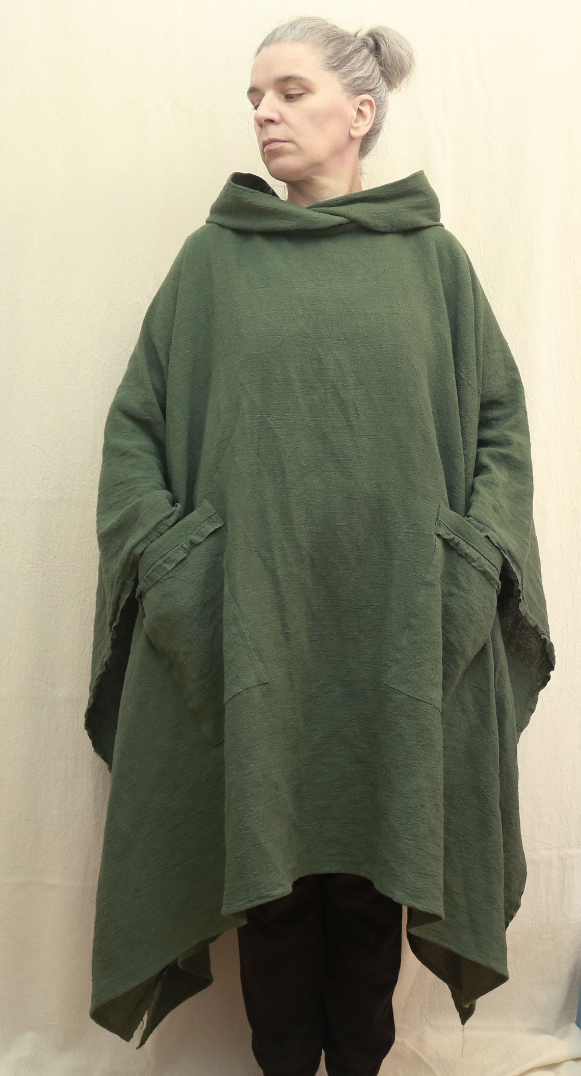Viking Cosplay/hobbit Cloak/poncho With Hood/hemp - Etsy