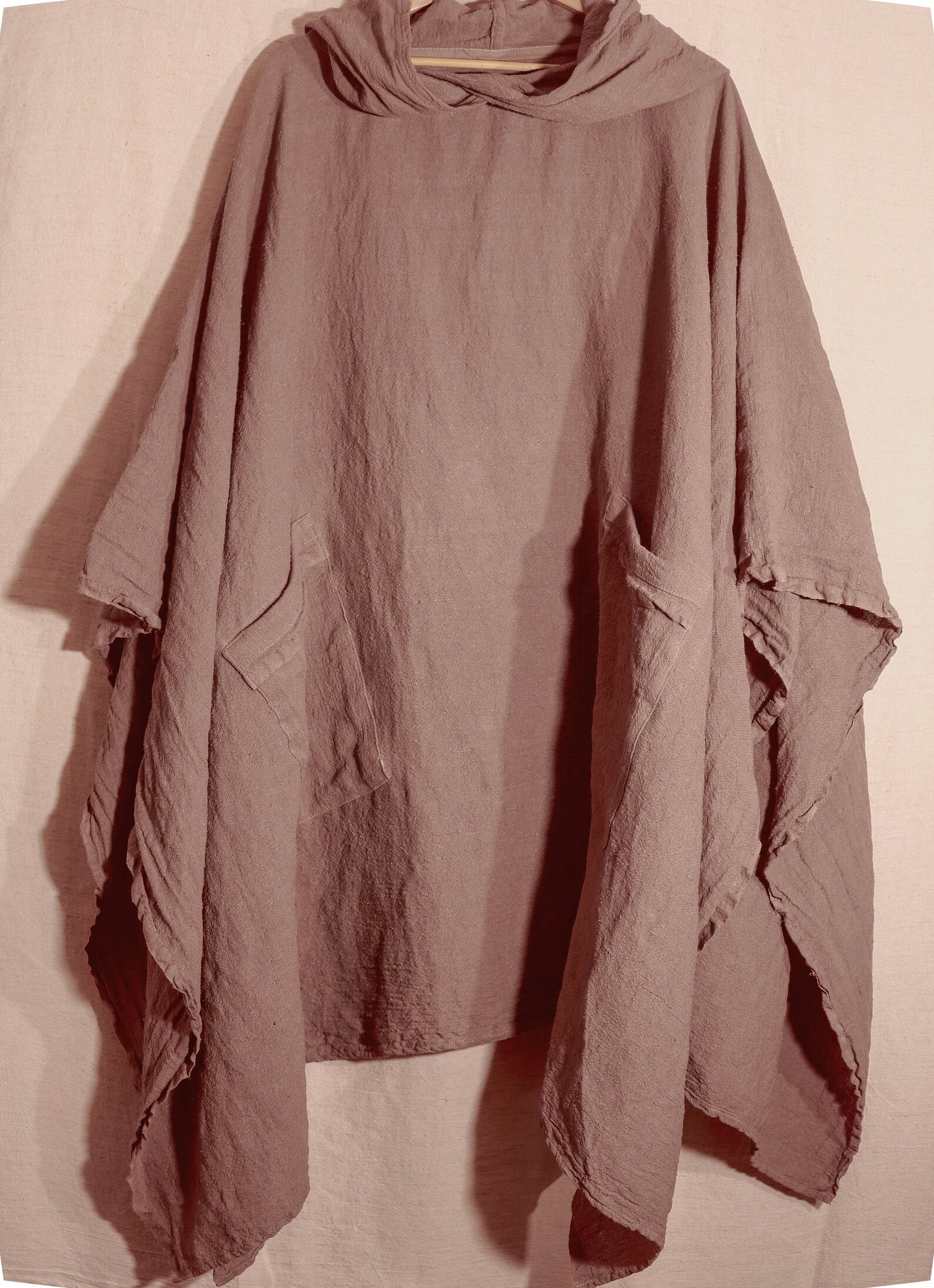 Viking Cosplay/hobbit Cloak/poncho With Hood/hemp - Etsy
