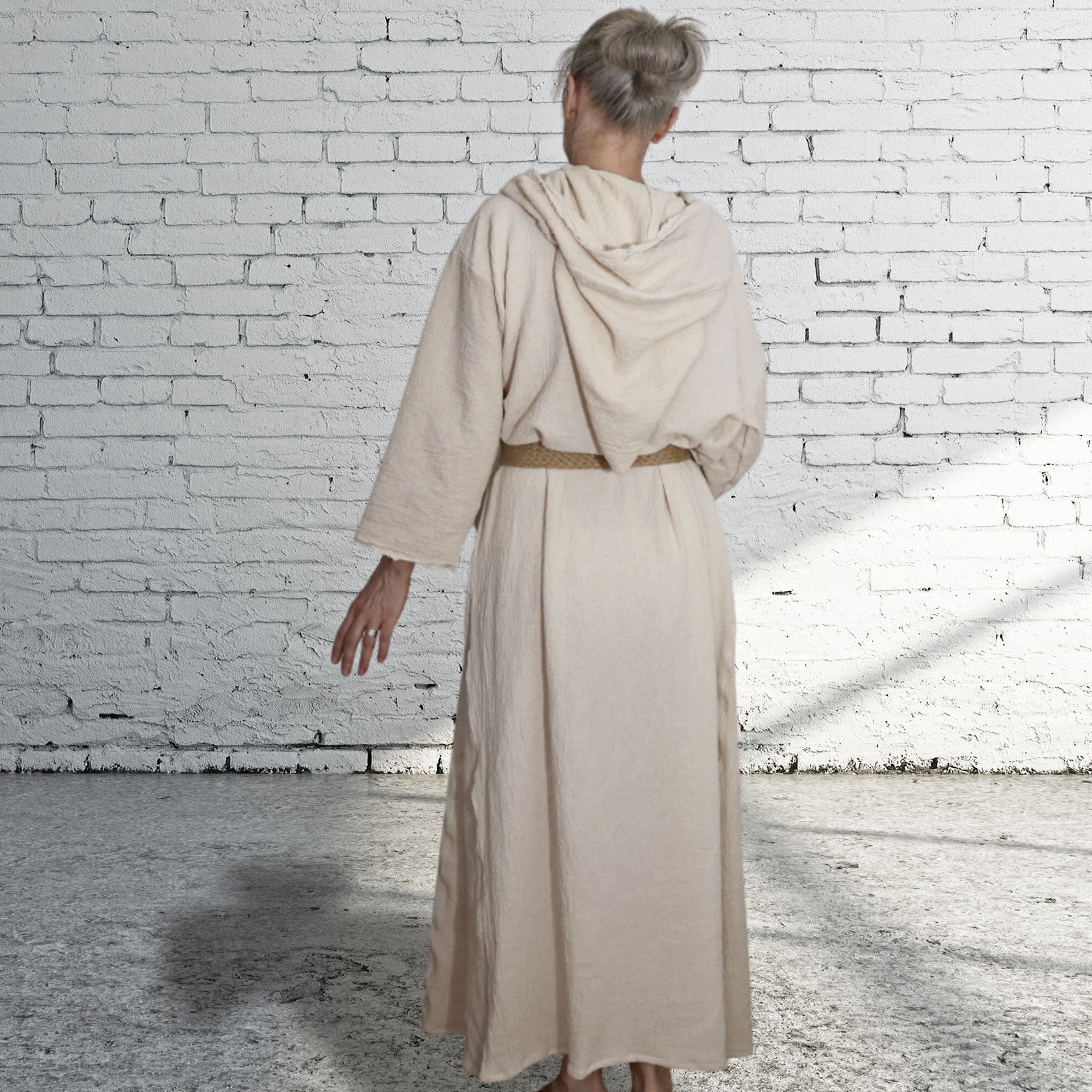 Hemp Blend Unisex Tunic: Medieval Style Hooded Robe - Etsy