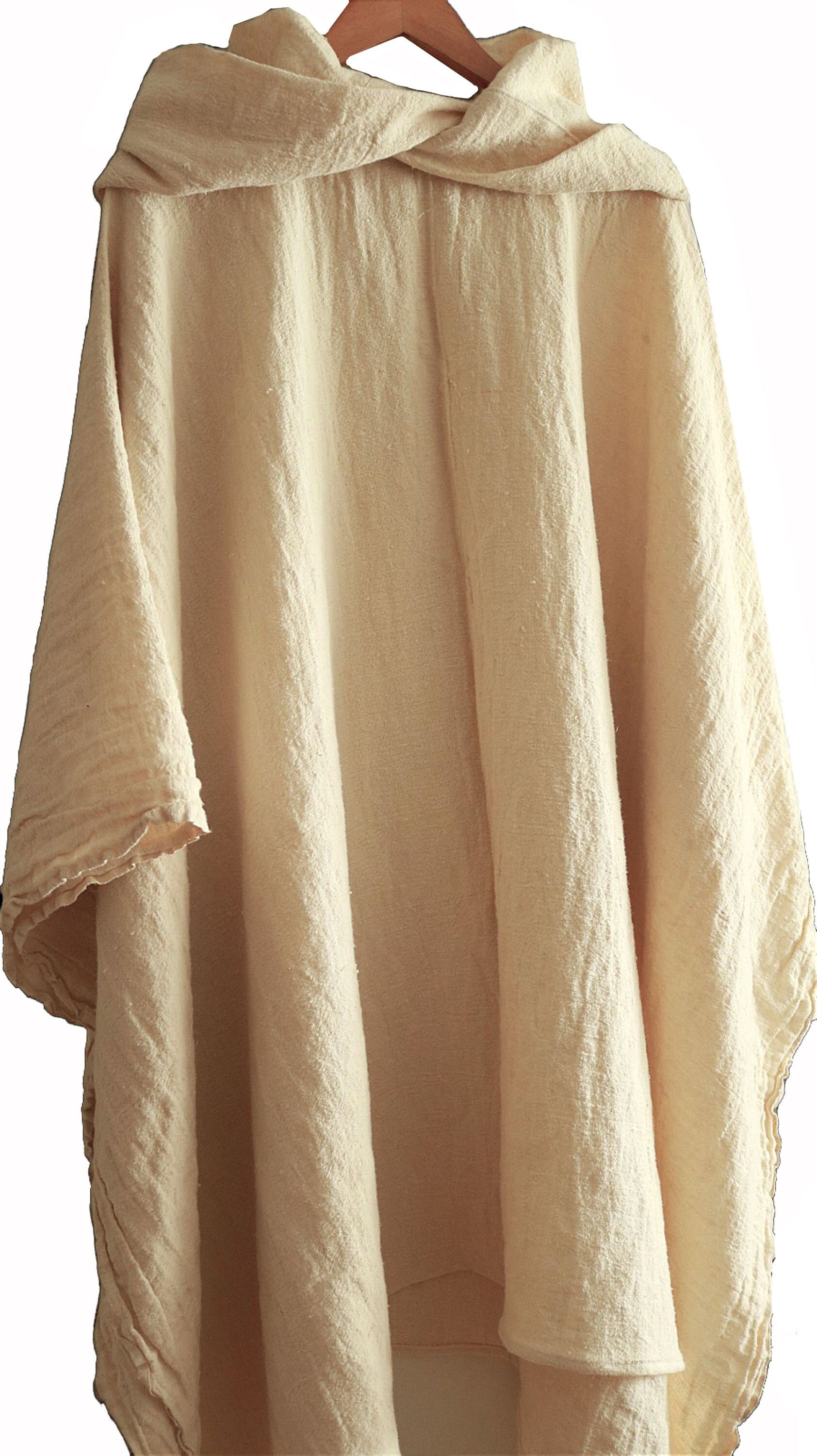 Poncho With Hood/medieval Cloak/hooded Cloak/hemp Cape/hemp Jacket/long ...