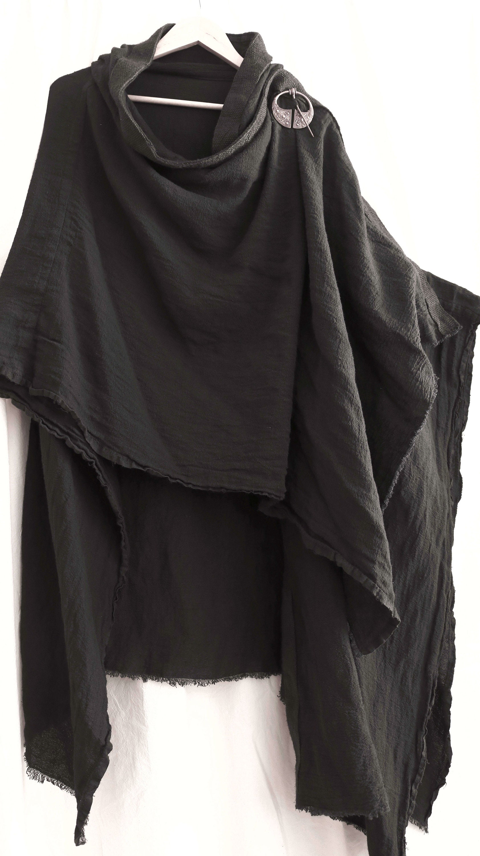 Medieval Hemp Cape/hooded Poncho/hooded Cape/hemp Cape/hemp Jacket/long ...