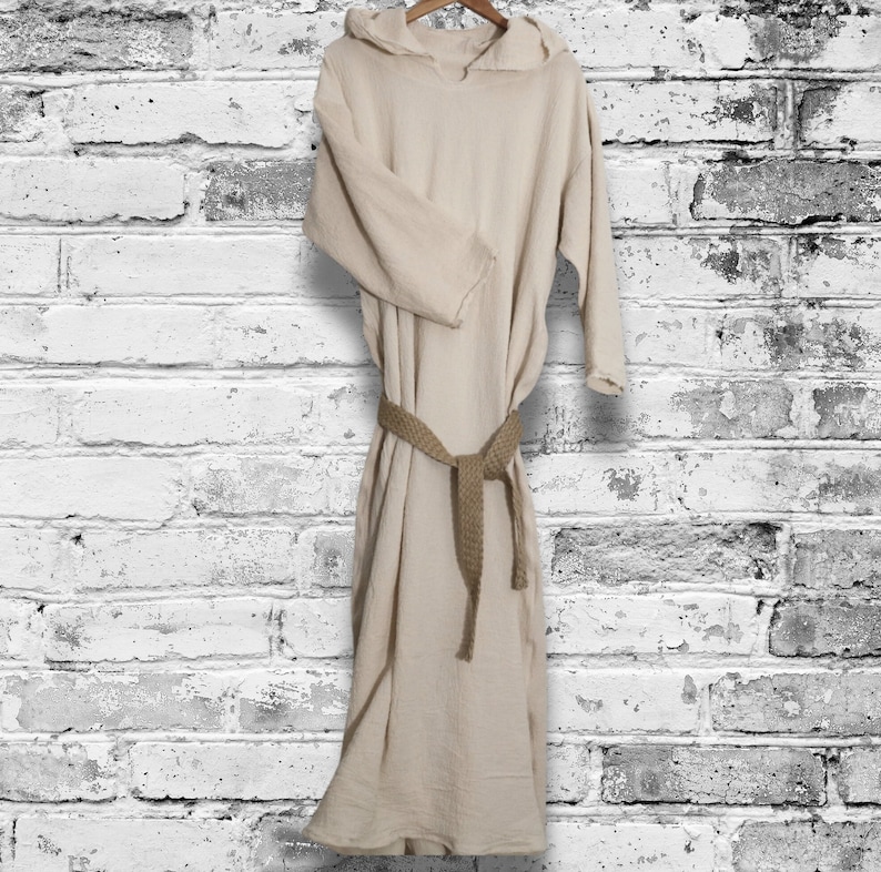 Hemp Blend Medieval Hooded Tunic: Unisex Monk Robe - Etsy