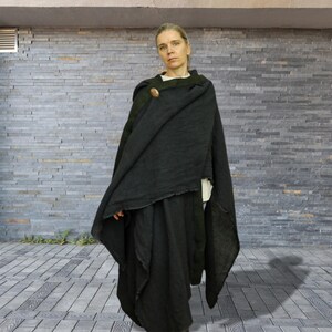 Hemp Cape/medieval Cape/hooded Poncho/hooded Cape/hemp Jacket/long ...