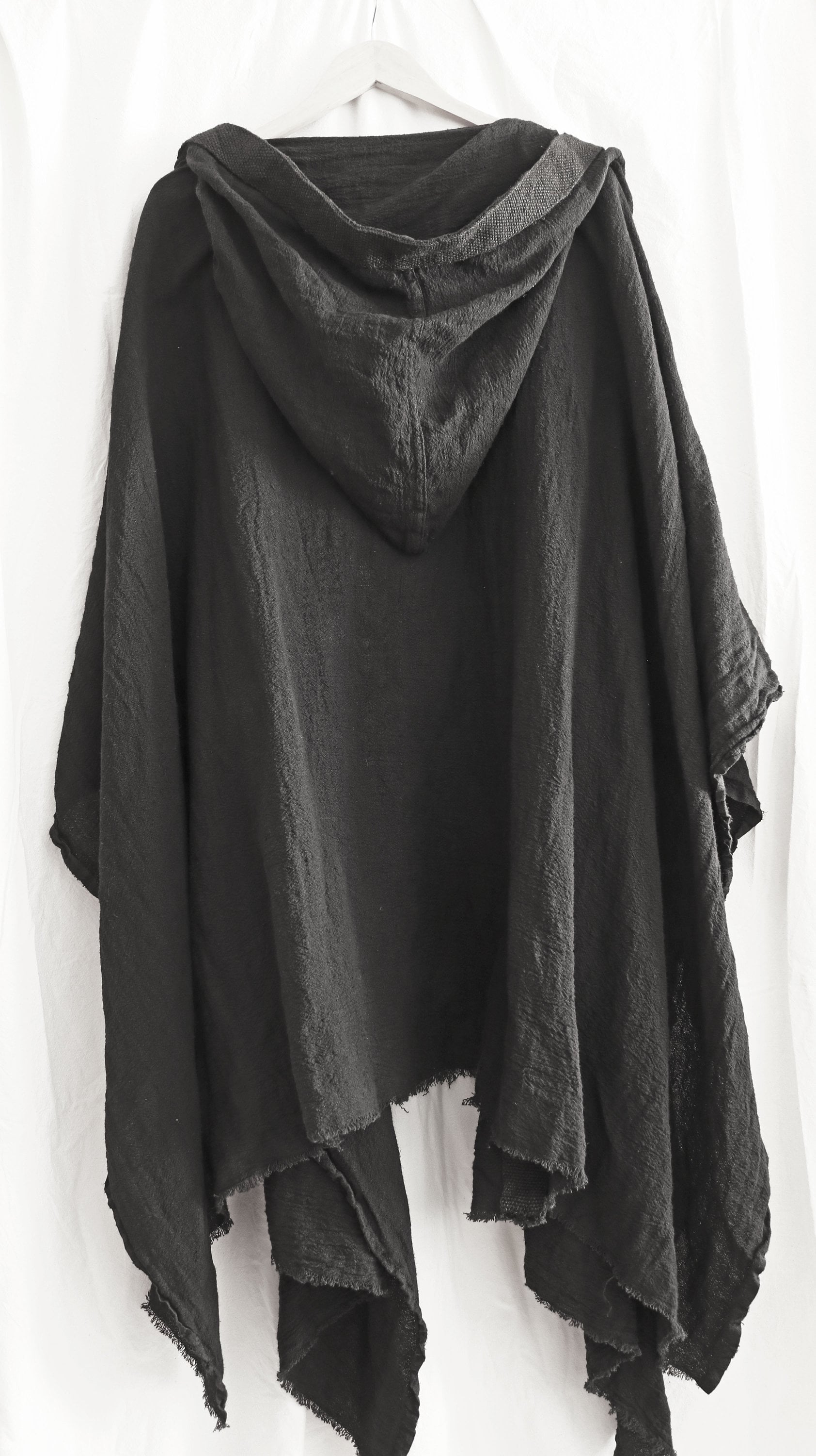 Black Hemp Hooded Poncho Cape - Medieval Style - Etsy