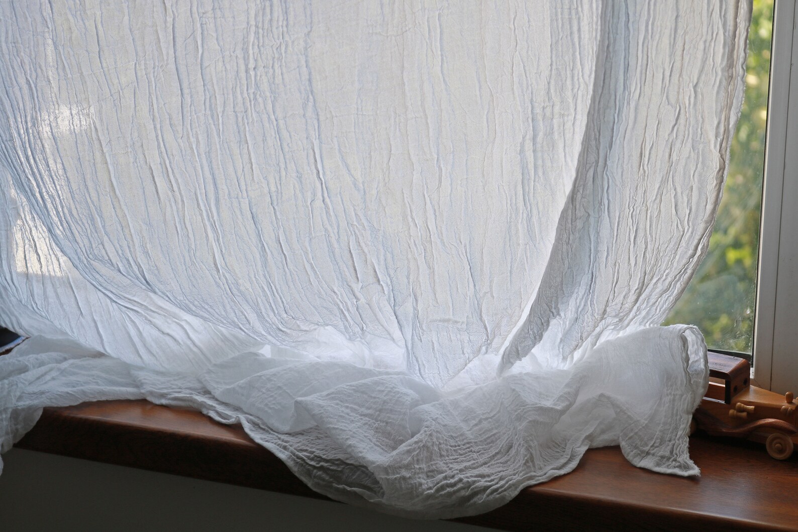 Crinkled Muslin Drapes/curtains With Customized Lengths/47 Wide Crepe ...