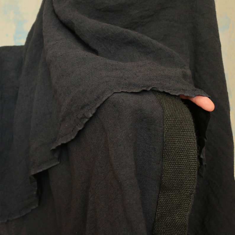 Black Hemp Hooded Poncho Cape - Medieval Style - Etsy