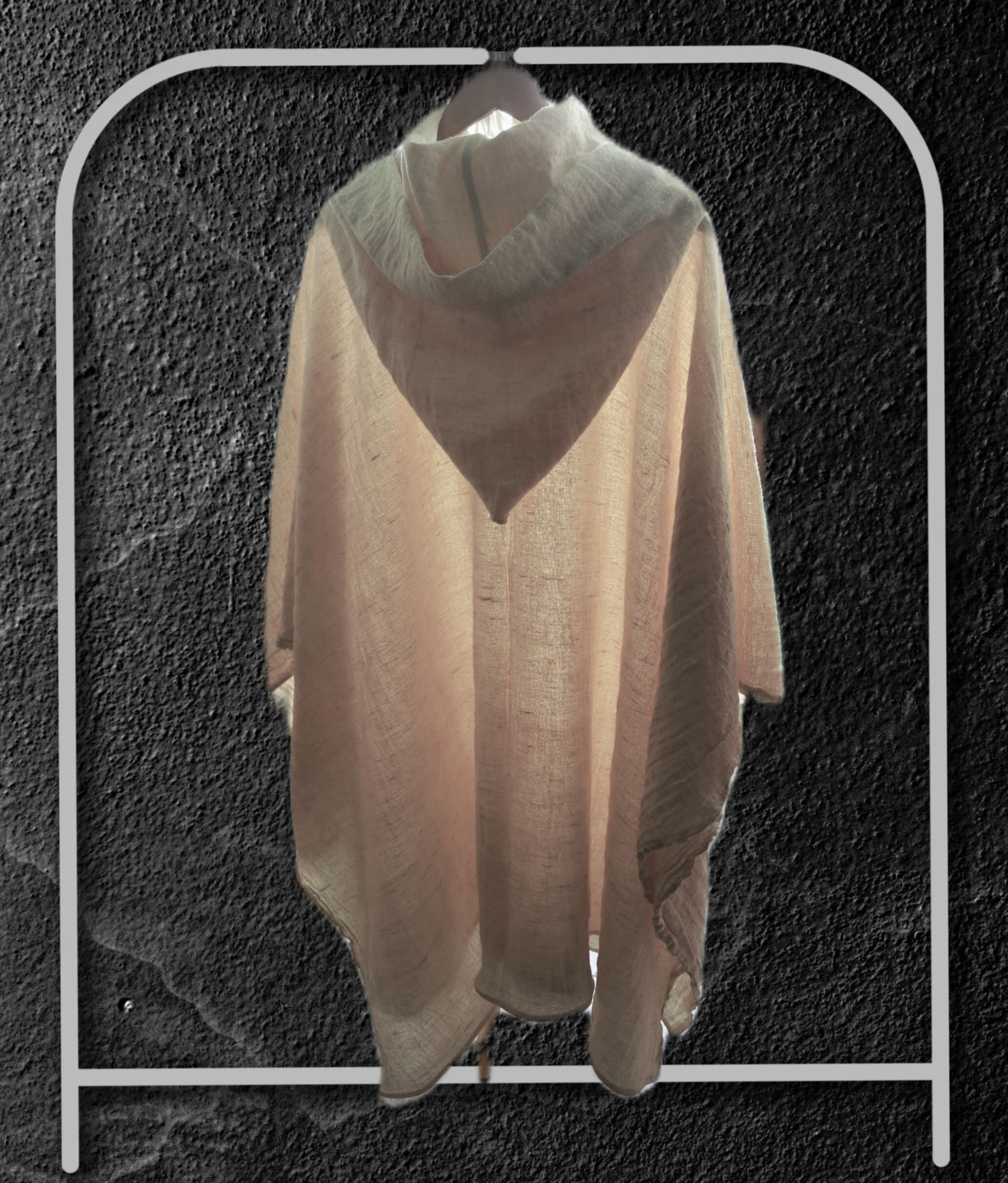 Poncho With Hood/medieval Cloak/hooded Cloak/hemp Cape/hemp Jacket/long ...