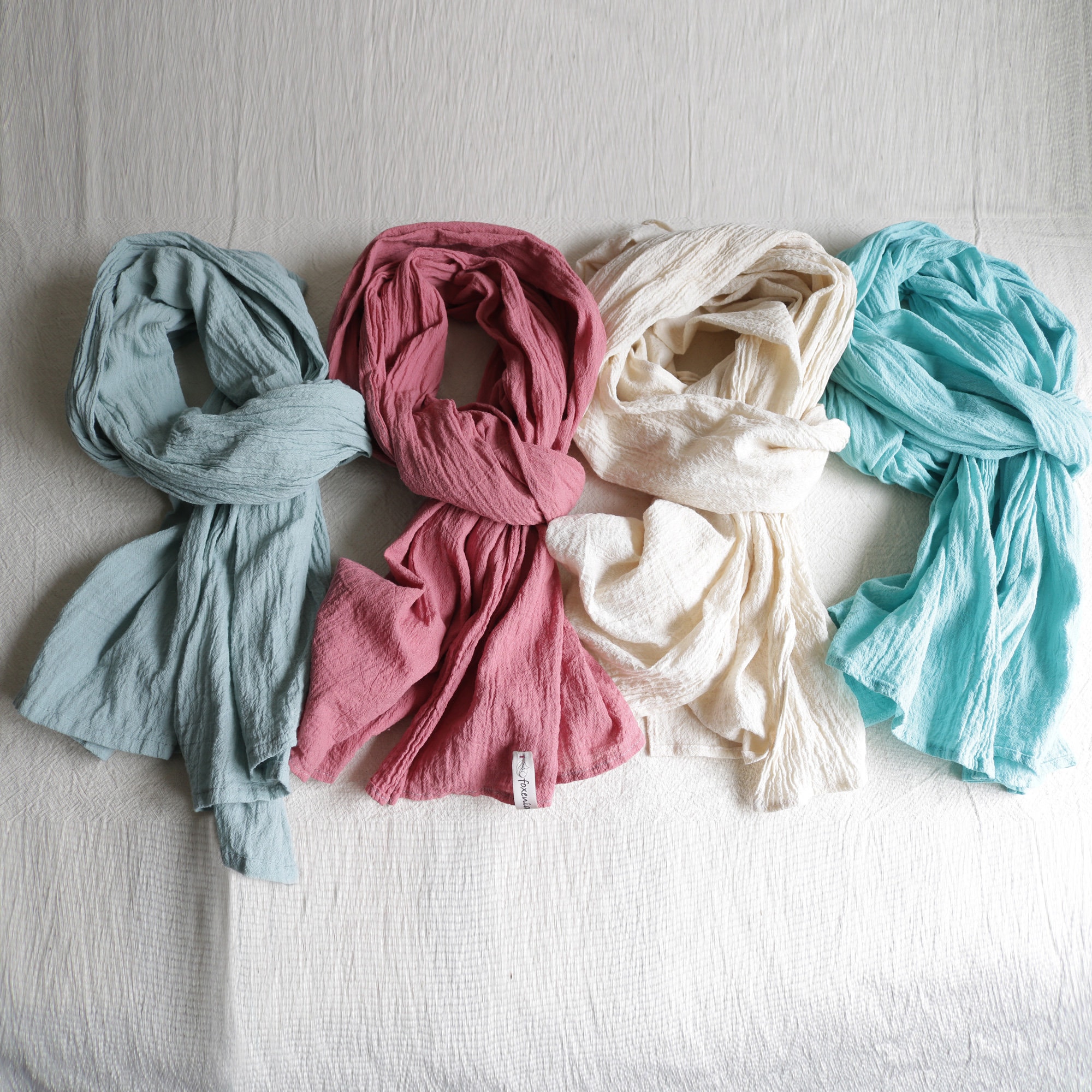 Wrinkled Gauze Scarf / Hand-painted Scarf / Cotton Gauze Scarf - Etsy