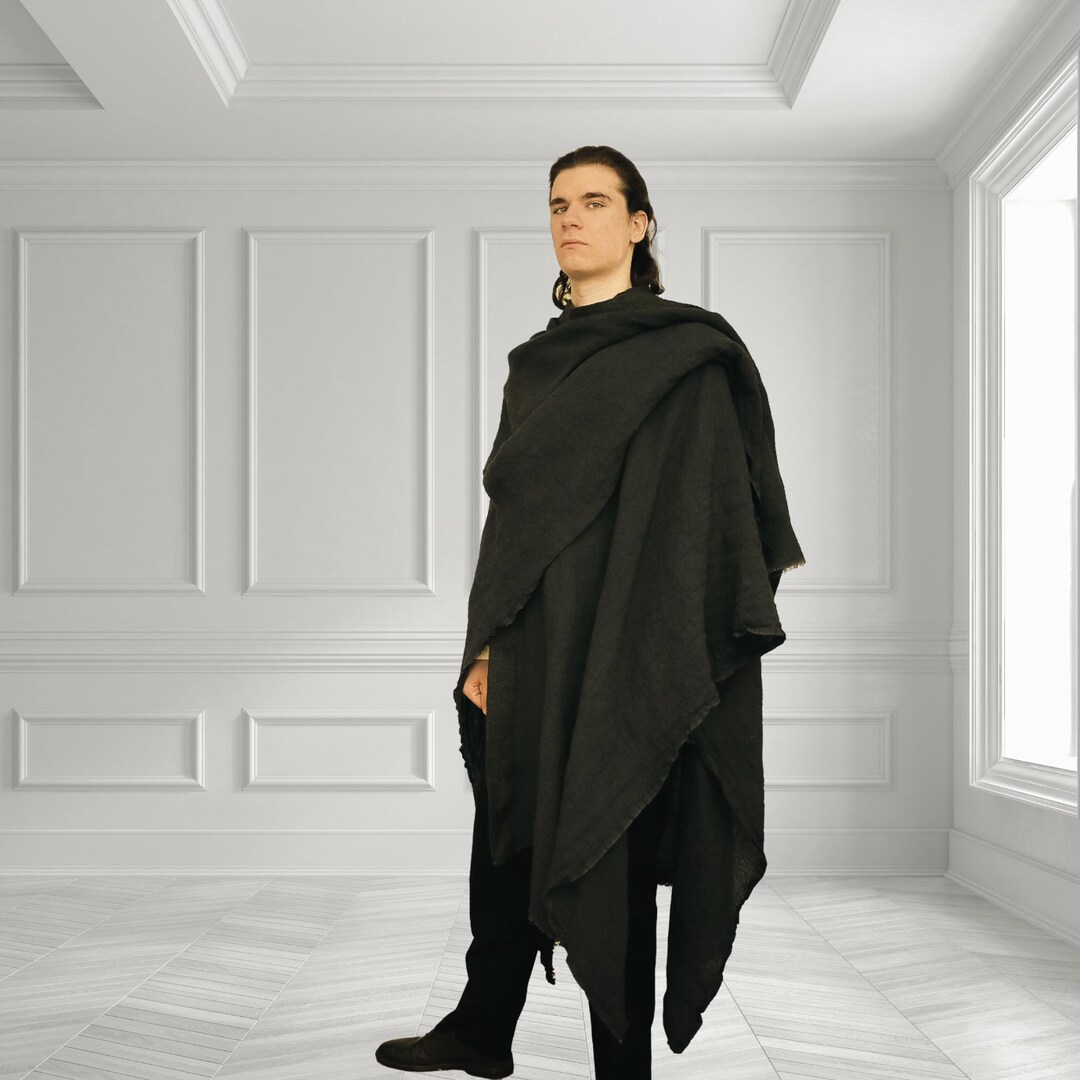 Hemp Cloak/hemp Poncho/wide Medieval Cape - Etsy