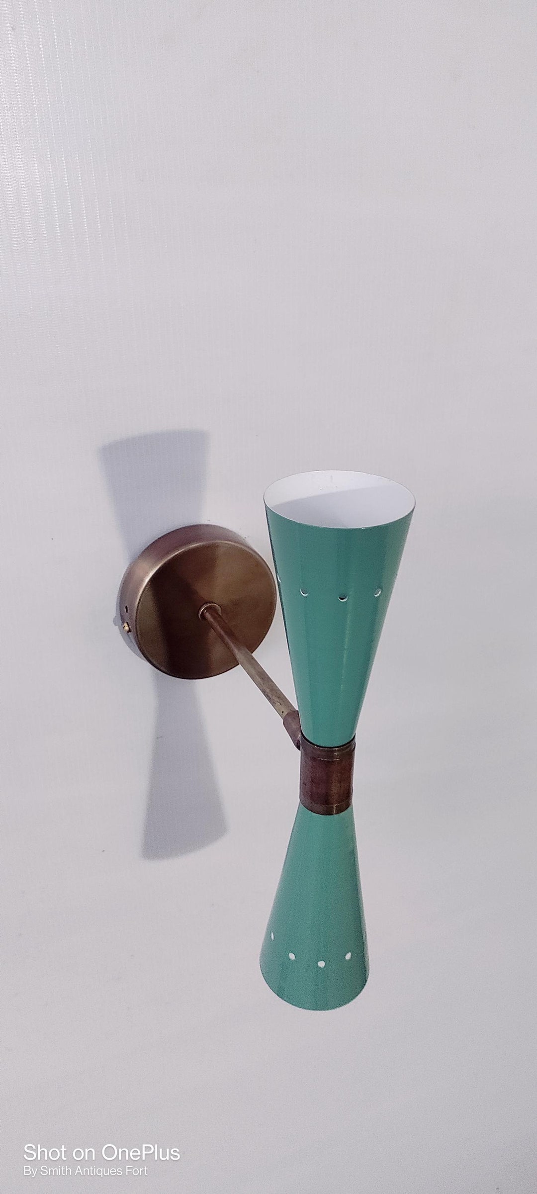 A Pair 1950's Mid Century Brass Monolith Unique Wall Sconces Lamps ...