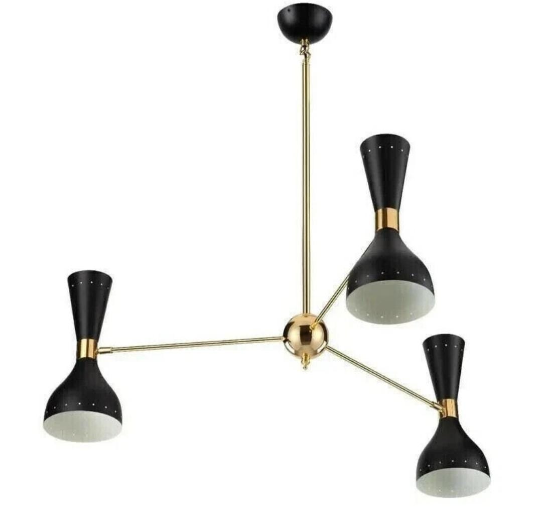 A Mid Century Stil Novo Hourglass Chandelier 3 Arm 6 Bulb Socket - Etsy