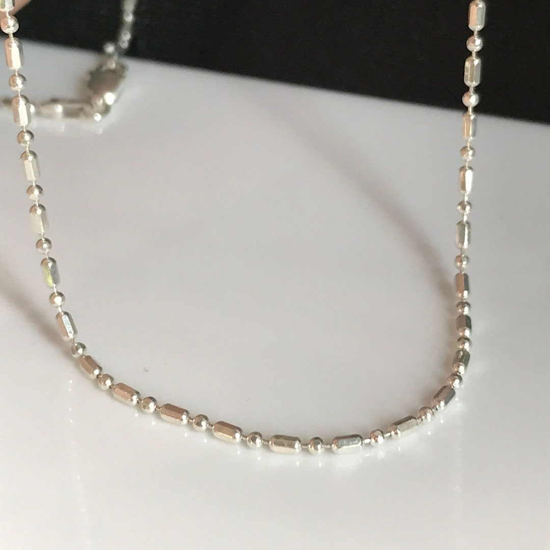 Pallini Bead Dot Dash Ball Chain, 925 Sterling Silver Chain - Etsy