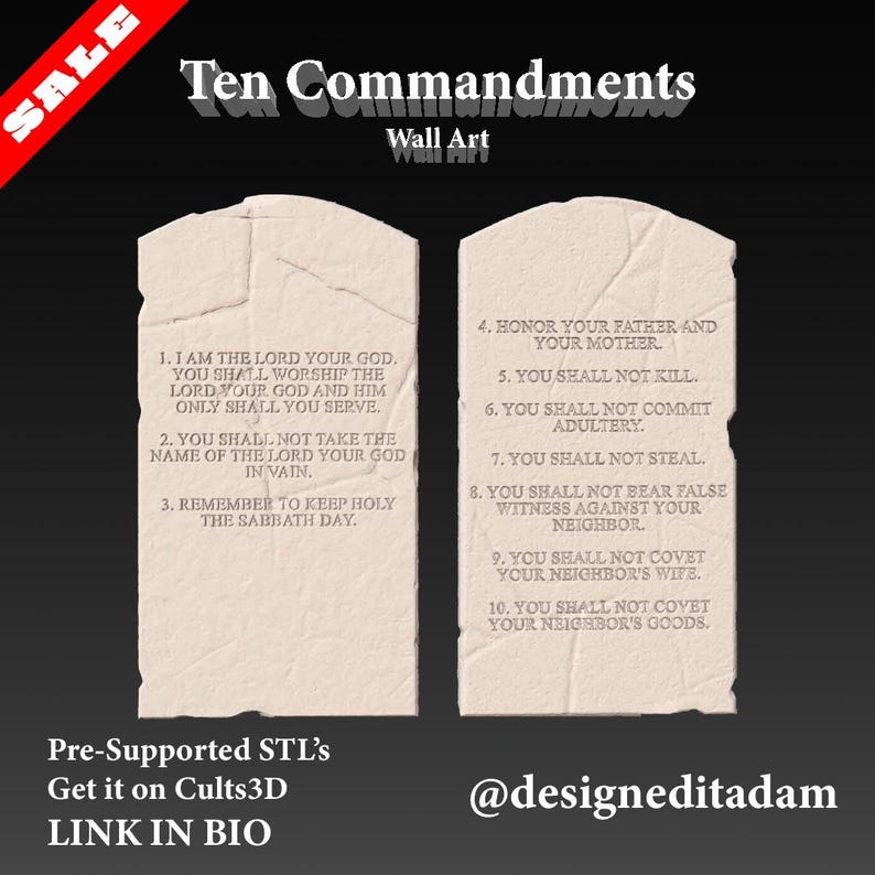 Ten Commandments Tablets Wall Hangers - Etsy