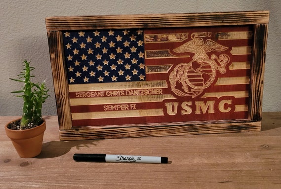 Framed Mini Wood Desktop Flags Small American Flag Military - Etsy