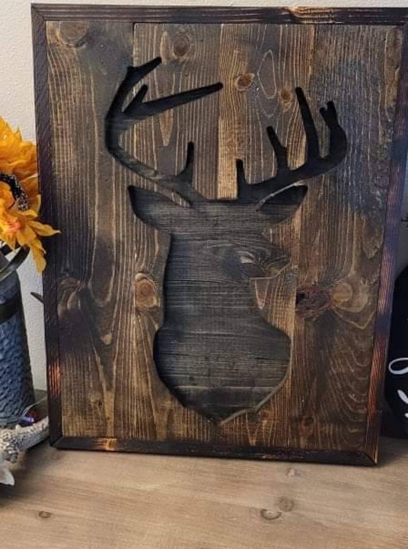 Wood Buck Wall Decor - Etsy