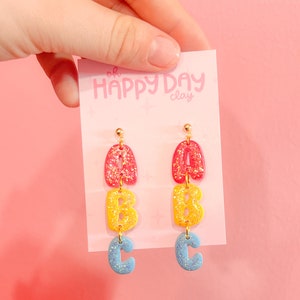 ABC Earrings - Etsy