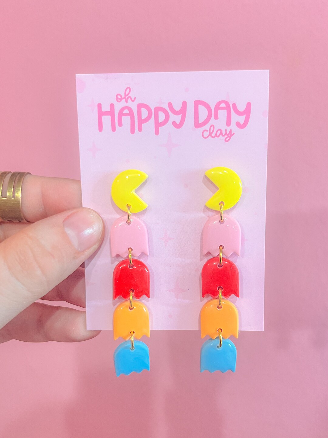 Pac-man Earrings - Etsy
