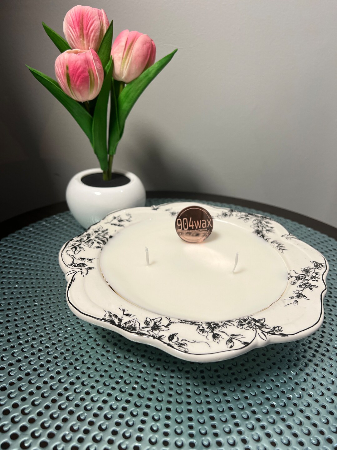 Upcycled Vintage New England Toile Bowl 3 Wick Candle - Etsy