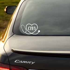 CNA Car Decal Sticker | Heart Stethoscope Car Decal | Decal Sticker for ...