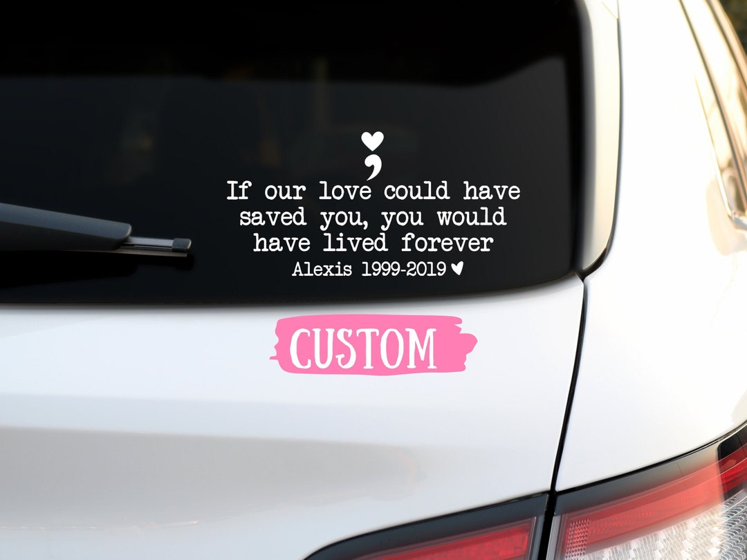 Custom Memorial Decal, in Loving Memory Suicide Loss Decal, Suicide ...