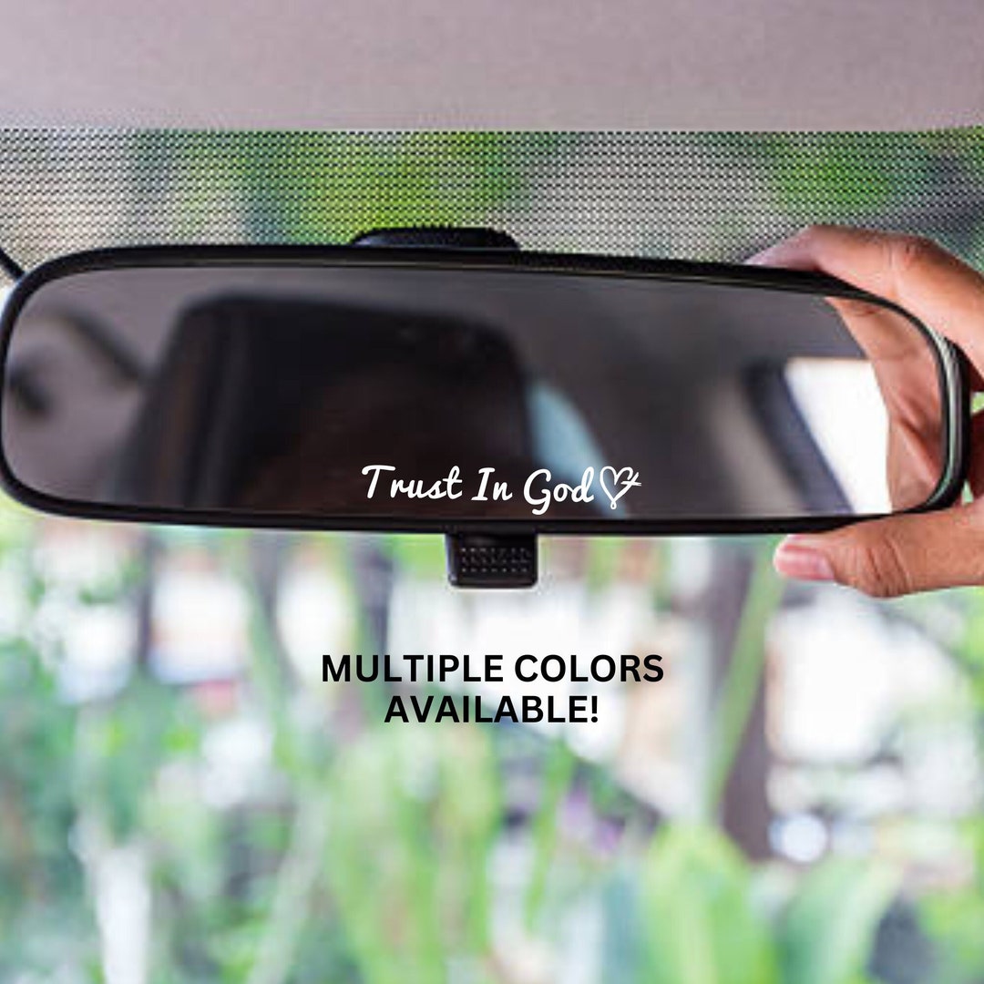 Trust in God Decal, Rear View Mirror Sticker, Christian Car Decor ...