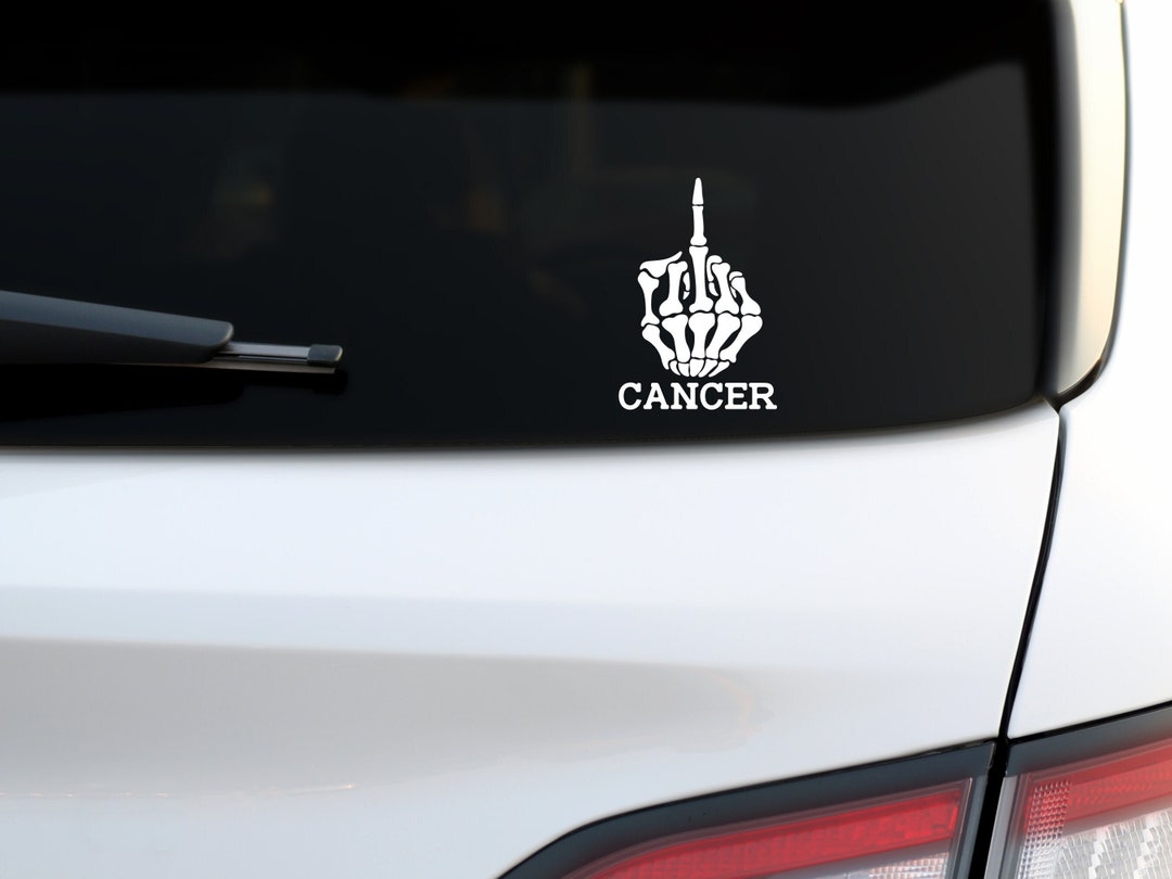 F Cancer Skeleton Hand Middle Finger Decal, Cancer Sticker, Cancer ...