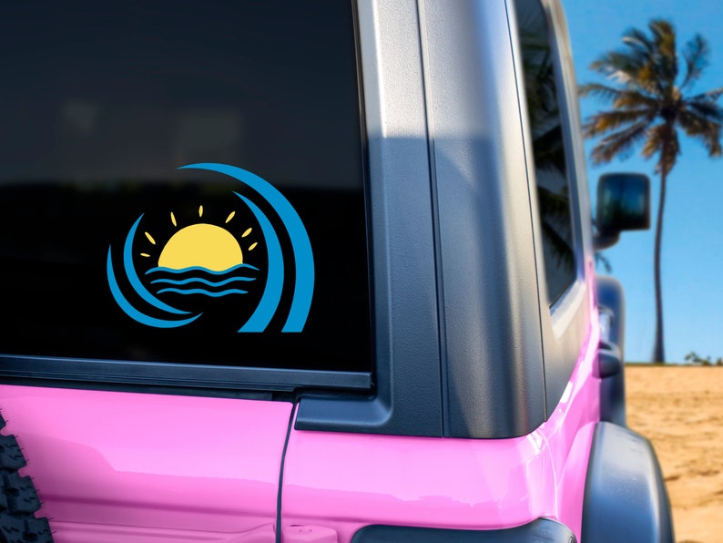 Ocean Wave and Sun Decal for Car Window Car Accessories - Etsy
