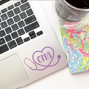 CNA Car Decal Sticker | Heart Stethoscope Car Decal | Decal Sticker for ...