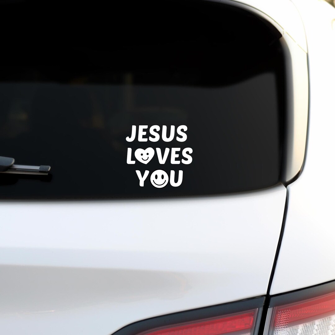Jesus Loves You Decal, Christian Car Sticker, Religious Gift, Religious ...