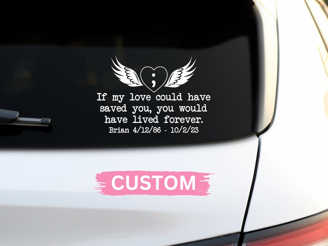 Custom Memorial Decal, in Loving Memory Suicide Loss Decal, Suicide ...