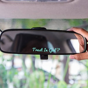 Trust in God Decal, Rear View Mirror Sticker, Christian Car Decor ...