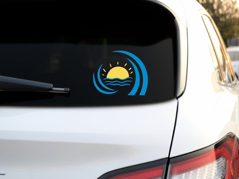 Ocean Wave and Sun Decal for Car Window Car Accessories - Etsy