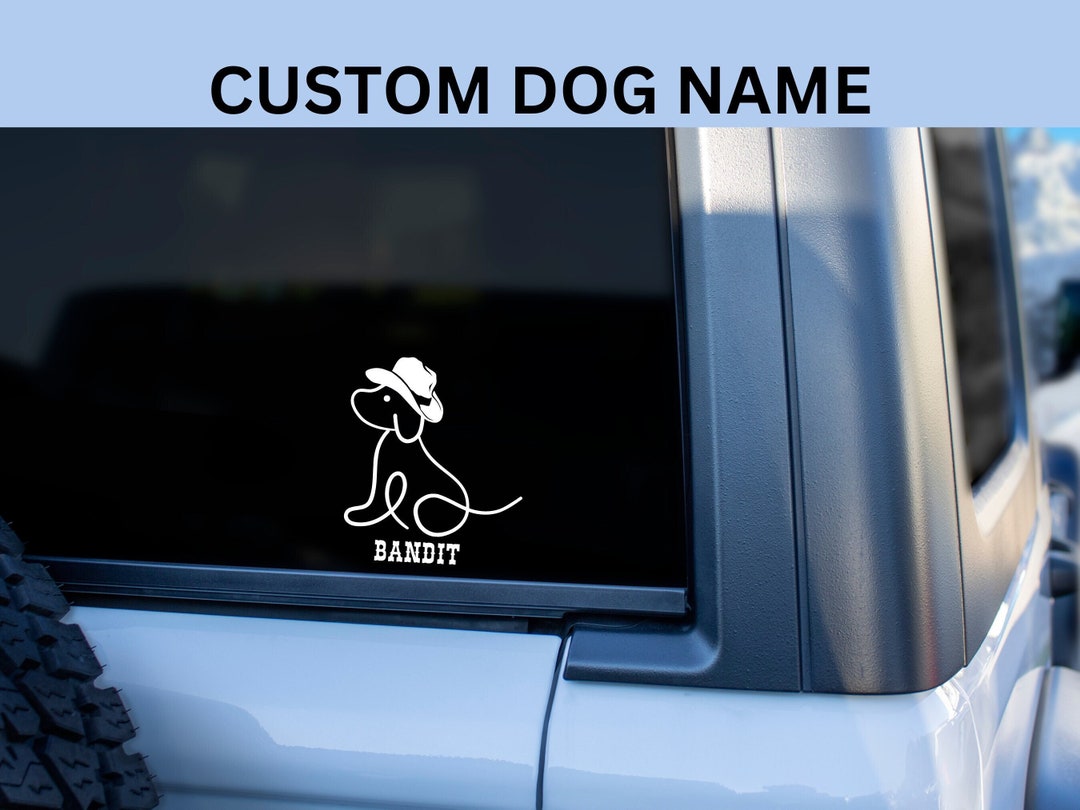 Custom Pet Name Decal, Country Dog Car Window Sticker, Western Cowboy ...