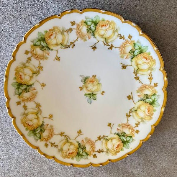 Yellow Floral Plates - Etsy