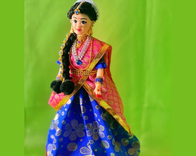 Half Saree Ceremony Doll/south Indian Doll/indian Wedding Dolls/indian ...
