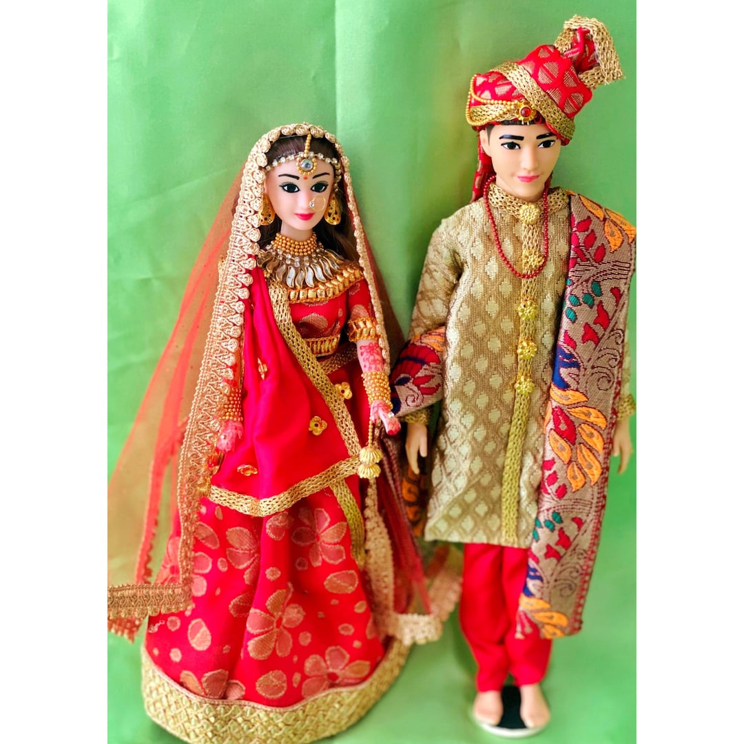 Indian Couple Dolls/north Indian Couple Dolls/indian Bride and Groom ...