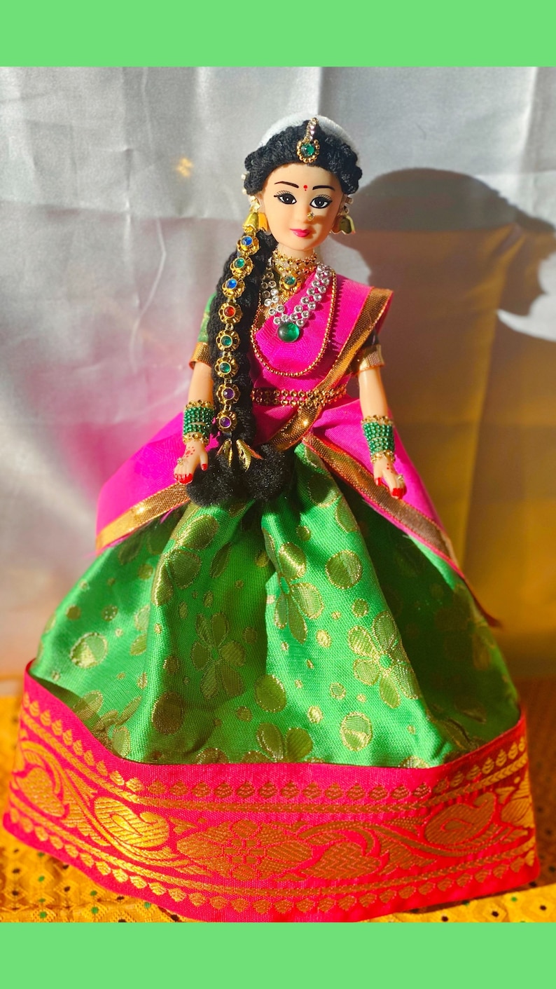 Half Saree Ceremony Doll/south Indian Doll/indian Wedding Dolls/indian ...
