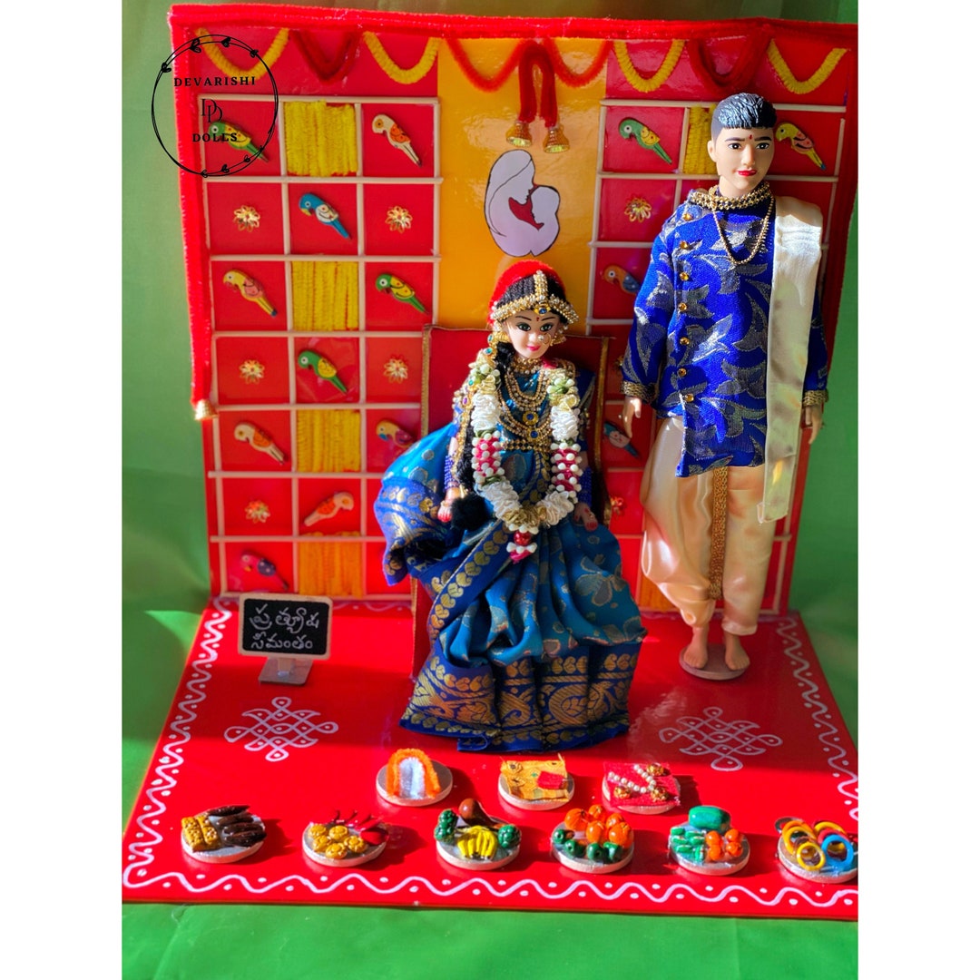 Baby Shower Doll Set/ Seemantham Doll Set/ Valaikappu Doll Set/ Indian ...