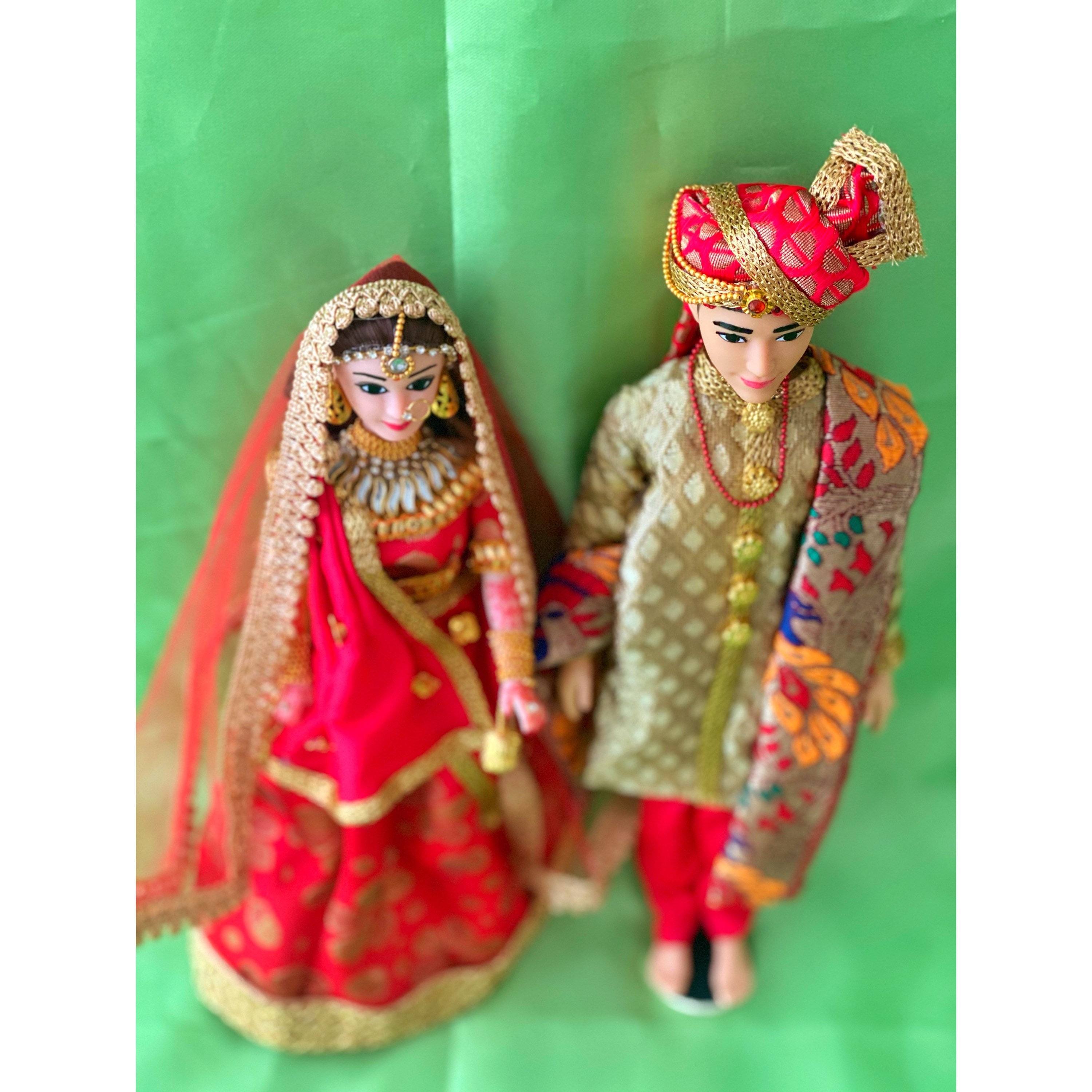 Indian Couple Dolls/north Indian Couple Dolls/indian Bride and Groom ...