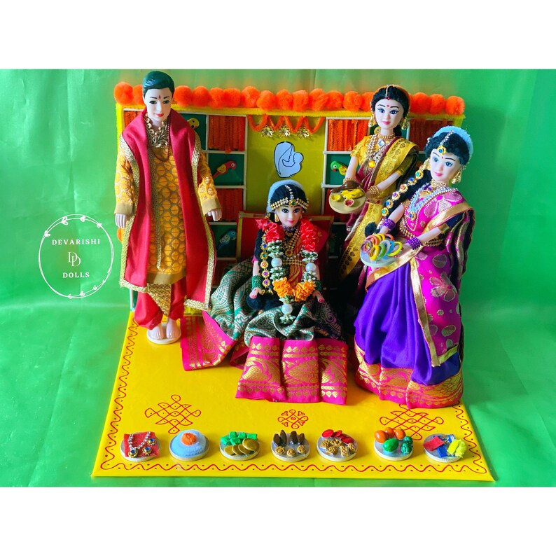 Baby Shower Doll Set/ Seemantham Doll Set/ Valaikappu Doll Set/ Indian ...