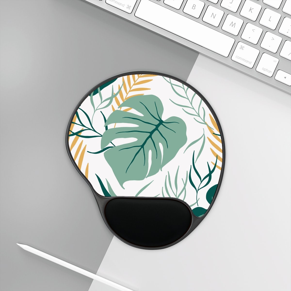 Monstera Leaf Desk Mat, Tropical Mouse Pad Wrist Rest, Botanical Mice ...