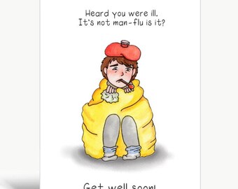 Flu Get Well Card - Etsy