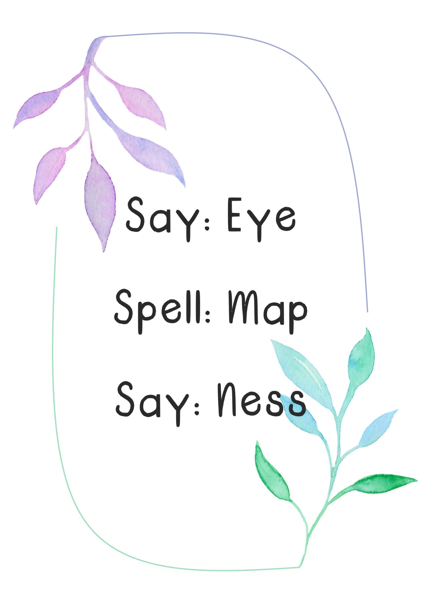 Say eye, Spell map, Say ness / Greeting Card / Sorry Card - Etsy